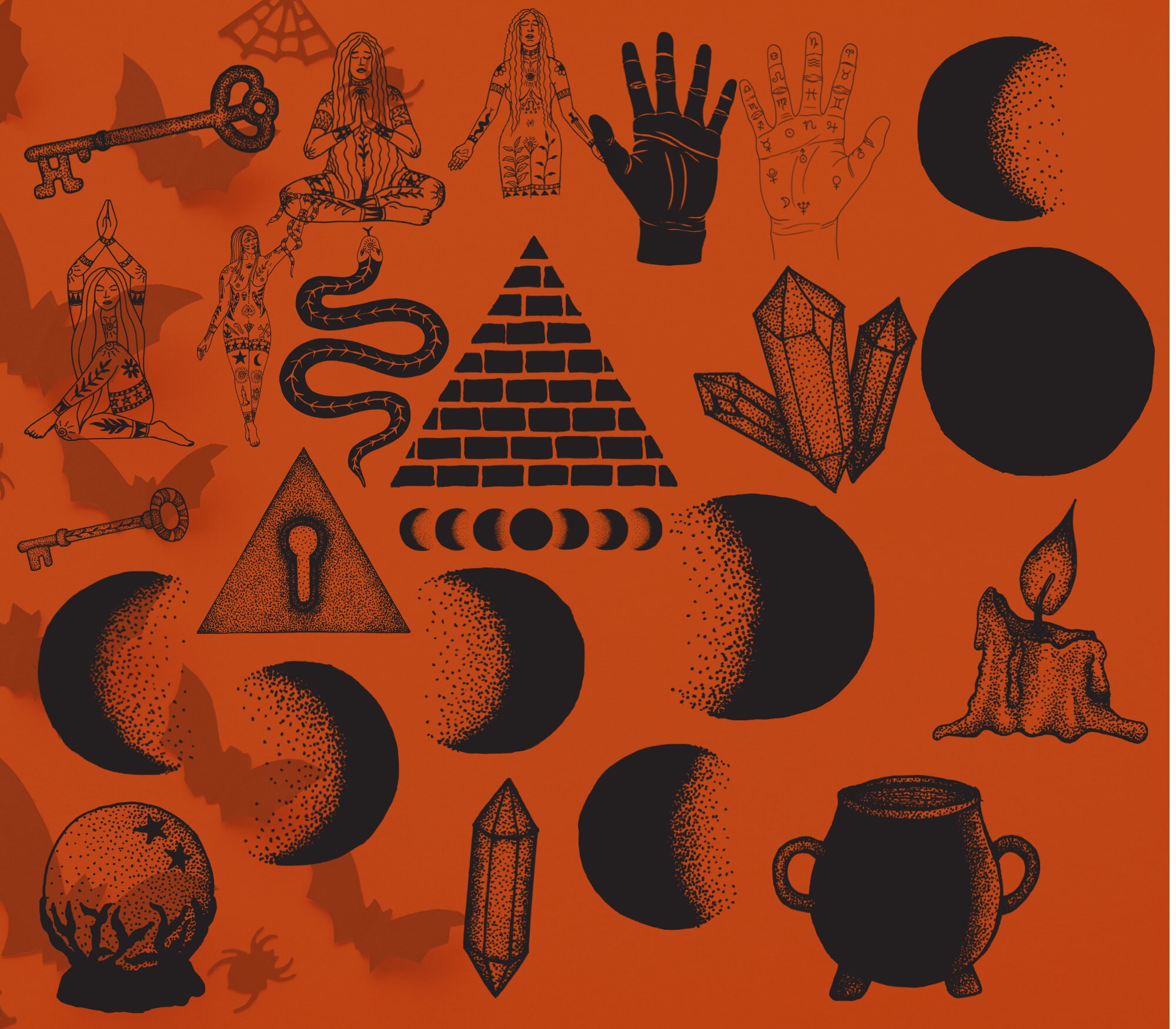 Halloween Doodle Bundle ai, Png, Eps, Svg, Pdf - Etsy