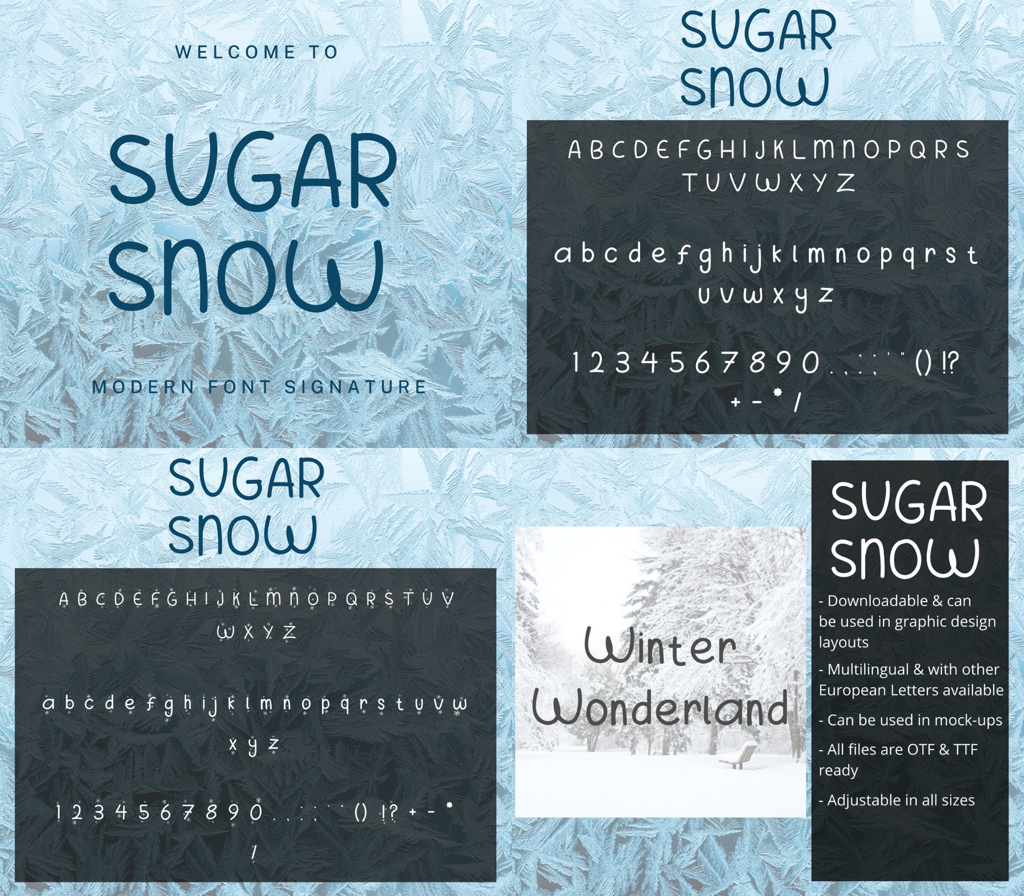 10 Snowflake Fonts Bundle Canva Fonts, Cricut Fonts, Procreate Fonts ...