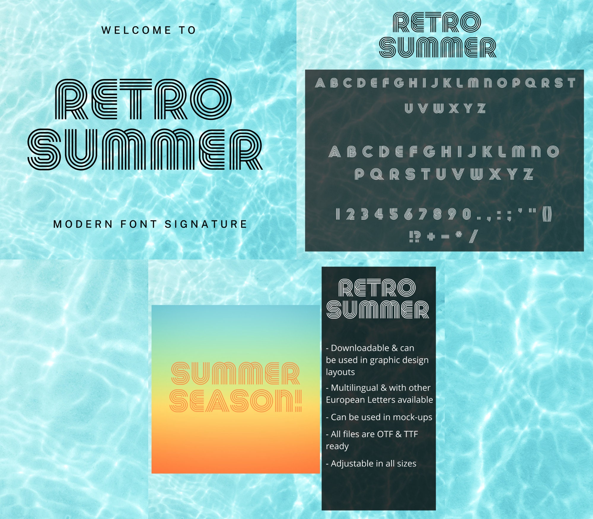 10 Summer Fonts Bundle Canva Fonts, Cricut Fonts, Procreate Fonts ...