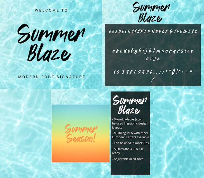 10 Summer Fonts Bundle Canva Fonts, Cricut Fonts, Procreate Fonts ...