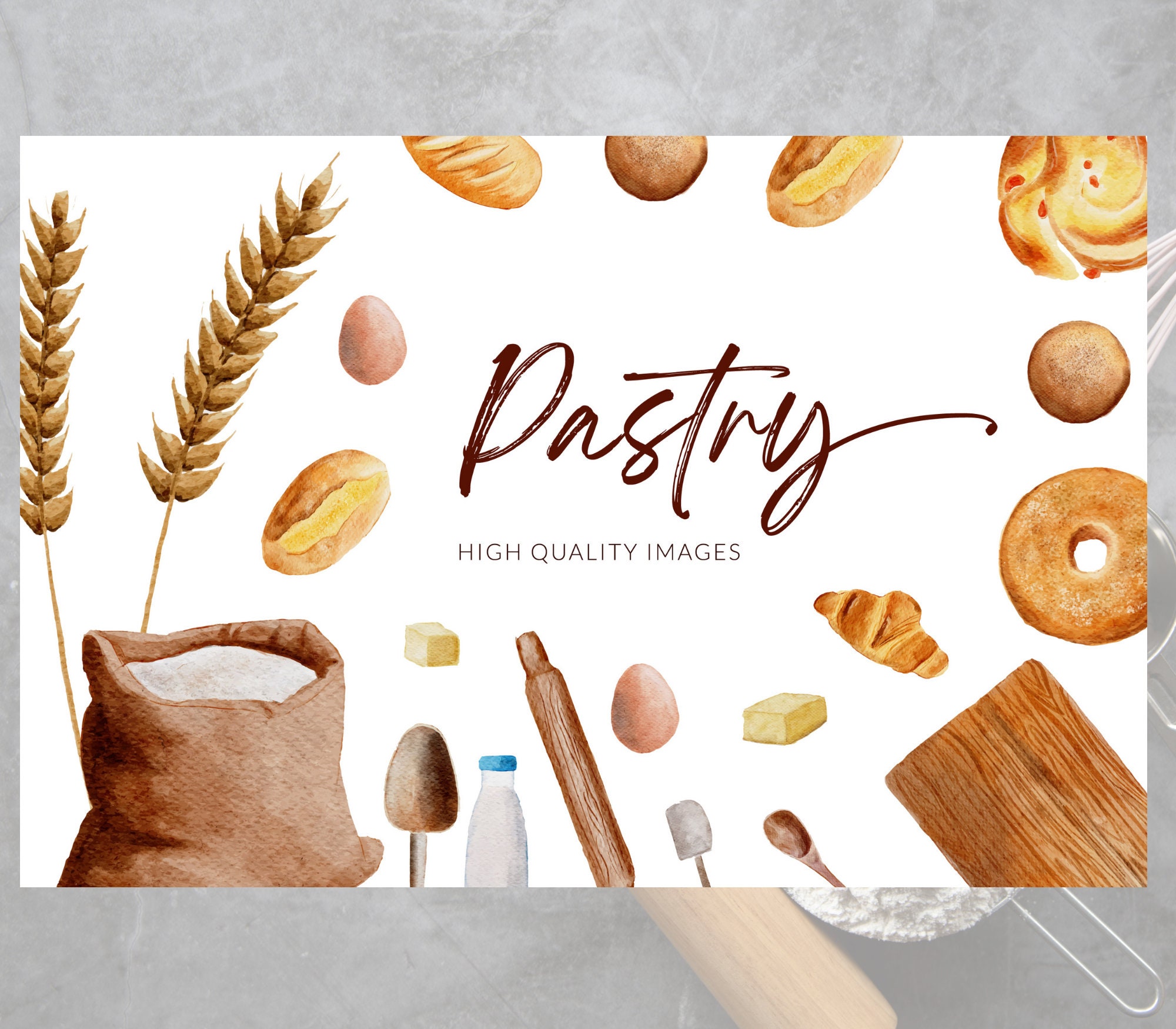 Watercolor Pastry Bundle png EPS SVG Jpeg - Etsy