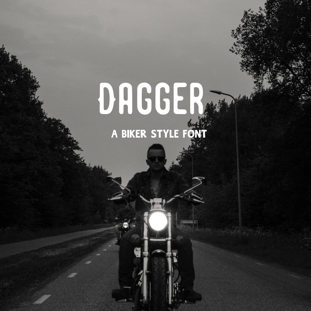 DAGGER Biker Font, Canva Font, Cricut Font, Procreate Font, Branding ...
