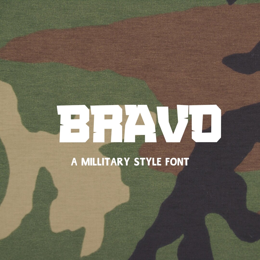 BRAVO Military Fonts Bundle Canva Fonts, Cricut Fonts, Procreate Fonts ...