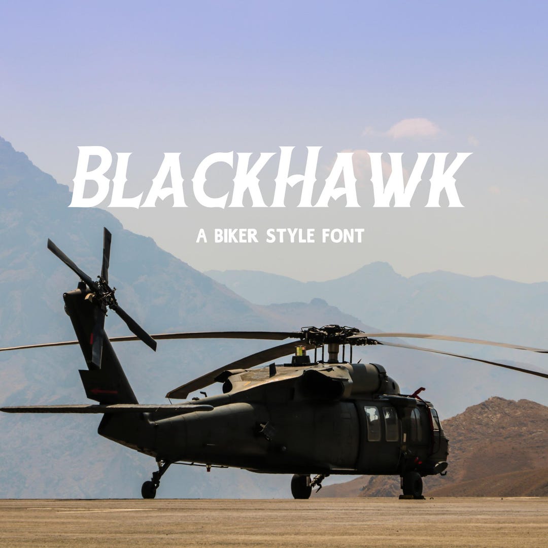Blackhawk Biker Font, Canva Font, Cricut Font, Procreate Font, Branding ...
