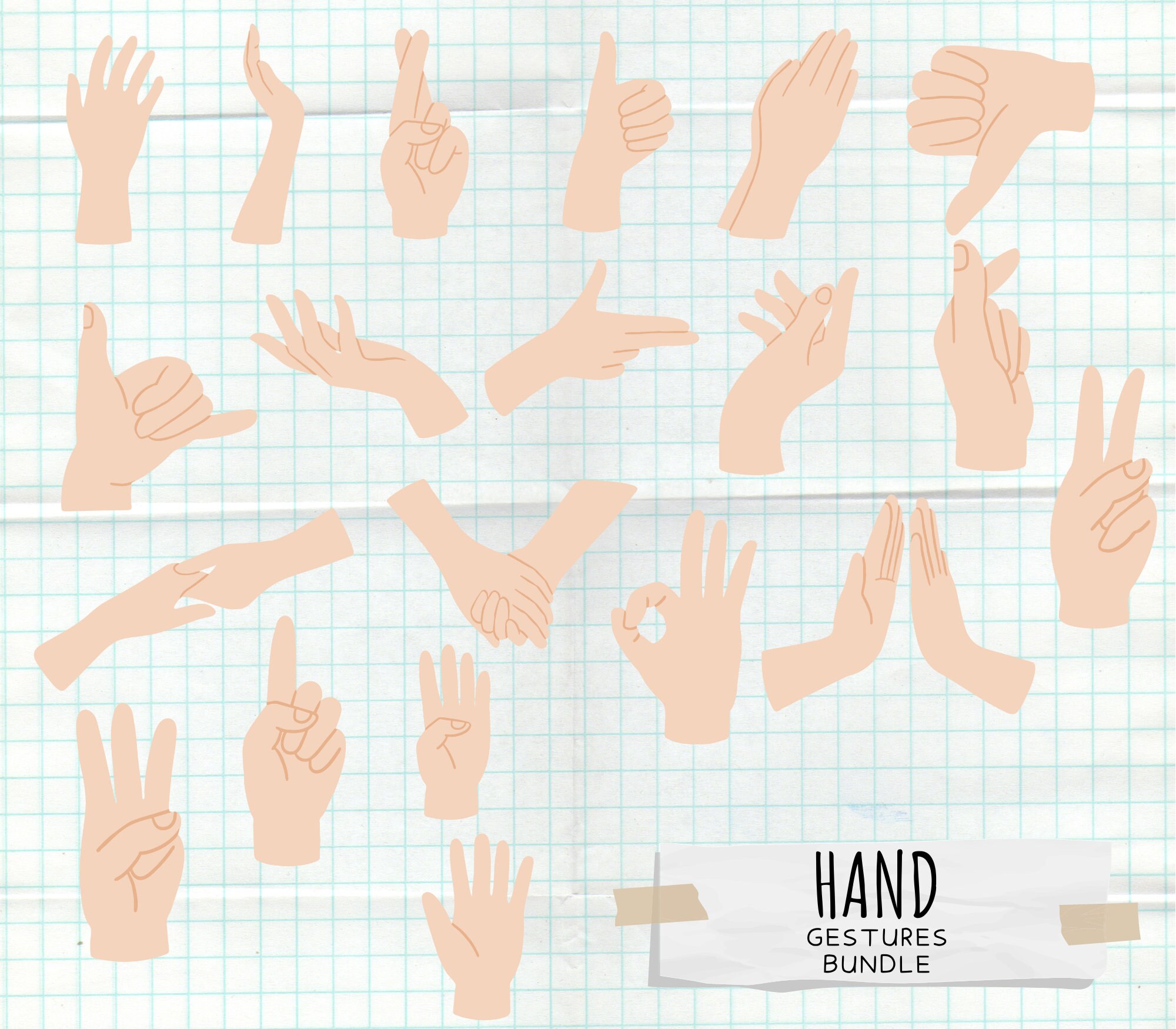 Hand Gestures Bundle PNG EPS SVG - Etsy