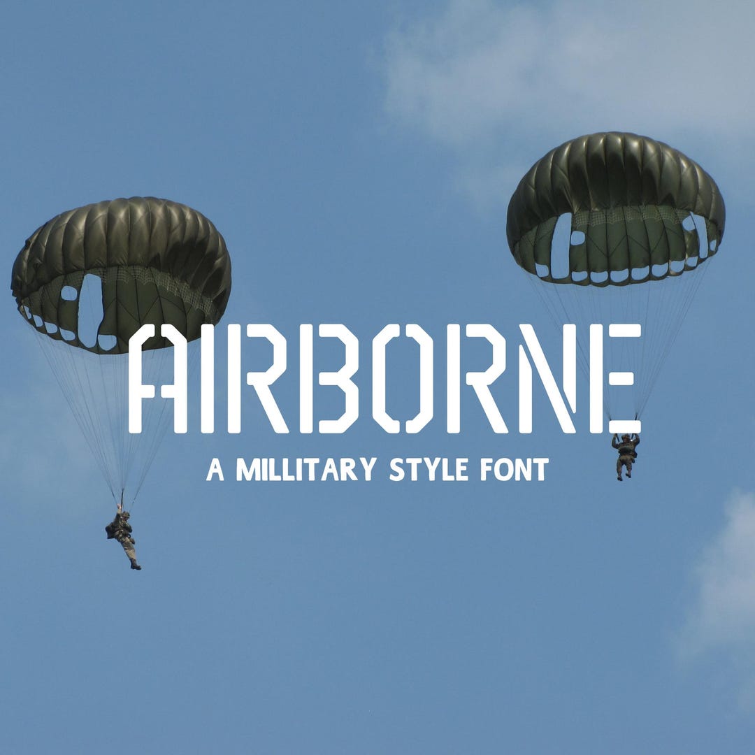 AIRBORNE Military Fonts Bundle Canva Fonts, Cricut Fonts, Procreate ...