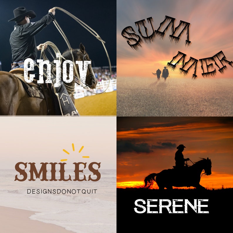 9 Western Font Bundle Canva Fonts Circuit Fonts Procreate - Etsy