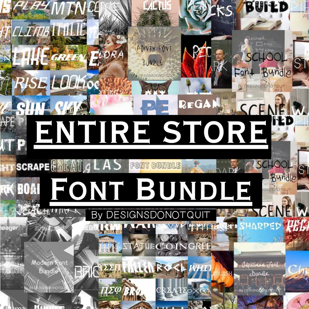 ENTIRE SHOP Gigantic Font Bundle: Over 2,500 Dollar Value "all Font ...