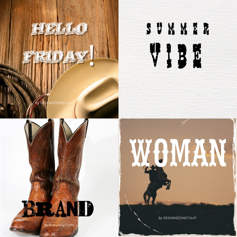 10 Western Font Bundle Canva Fonts, Circuit Fonts, Procreate Fonts ...