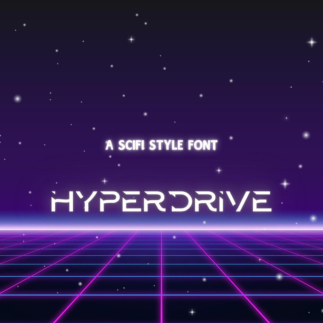 HYPERDRIVE Font, Space Font, Canva Font, Cricut Font, Procreate Font ...