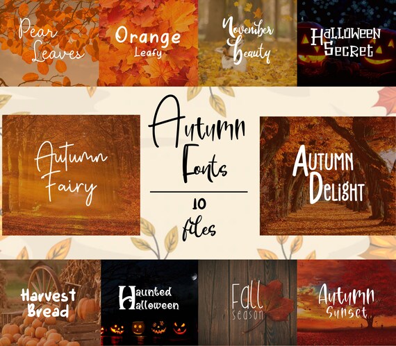 10 Autumn Fonts Bundle Canva Fonts Cricut Fonts Procreate - Etsy