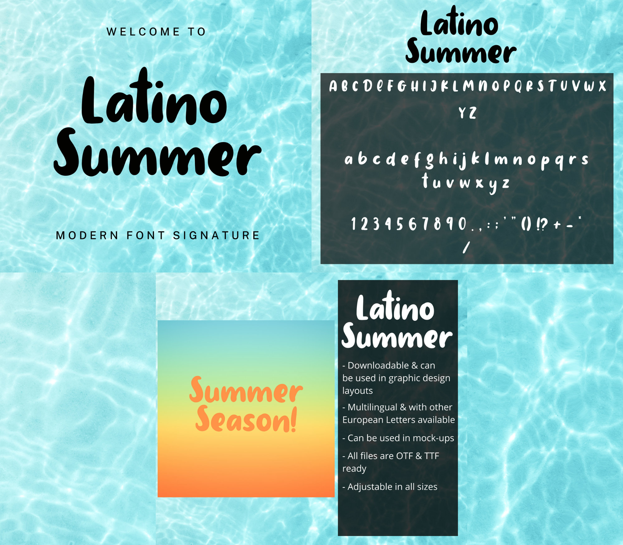 10 Summer Fonts Bundle Canva Fonts, Cricut Fonts, Procreate Fonts ...