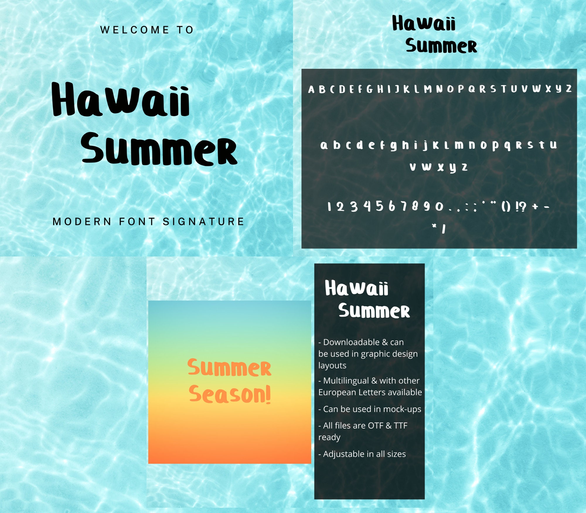 10 Summer Fonts Bundle Canva Fonts, Cricut Fonts, Procreate Fonts ...