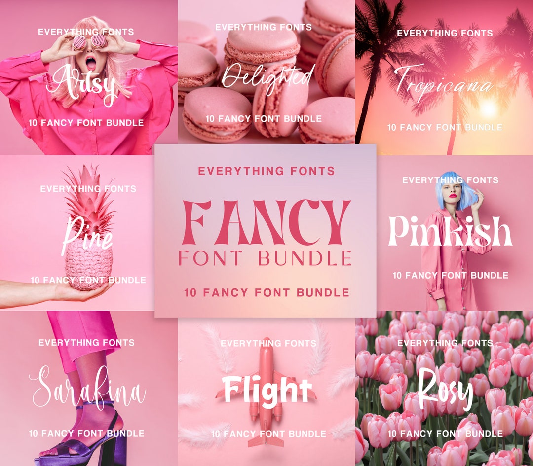 10 Fancy Font Bundle - Etsy