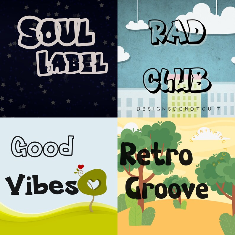 10 Cartoon Font Bundle Canva Fonts, Circuit Fonts, Procreate Fonts ...