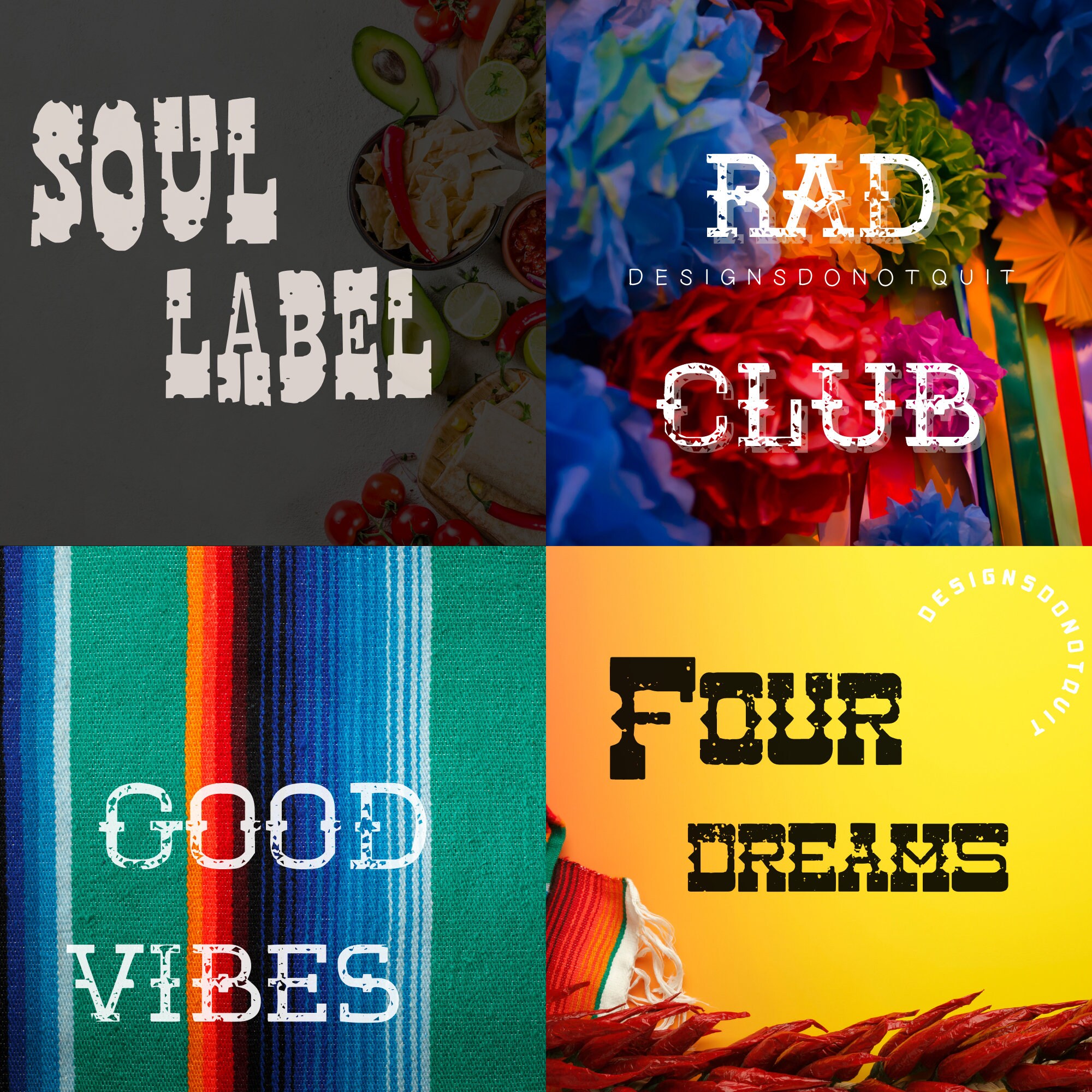 9 Mexican Font Bundle Canva Fonts, Circuit Fonts, Procreate Fonts ...