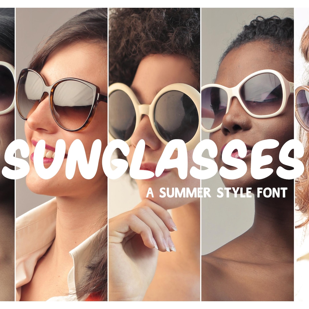 SUNGLASSES Summer Style Font, Canva Fonts, Cricut Fonts, Procreate ...