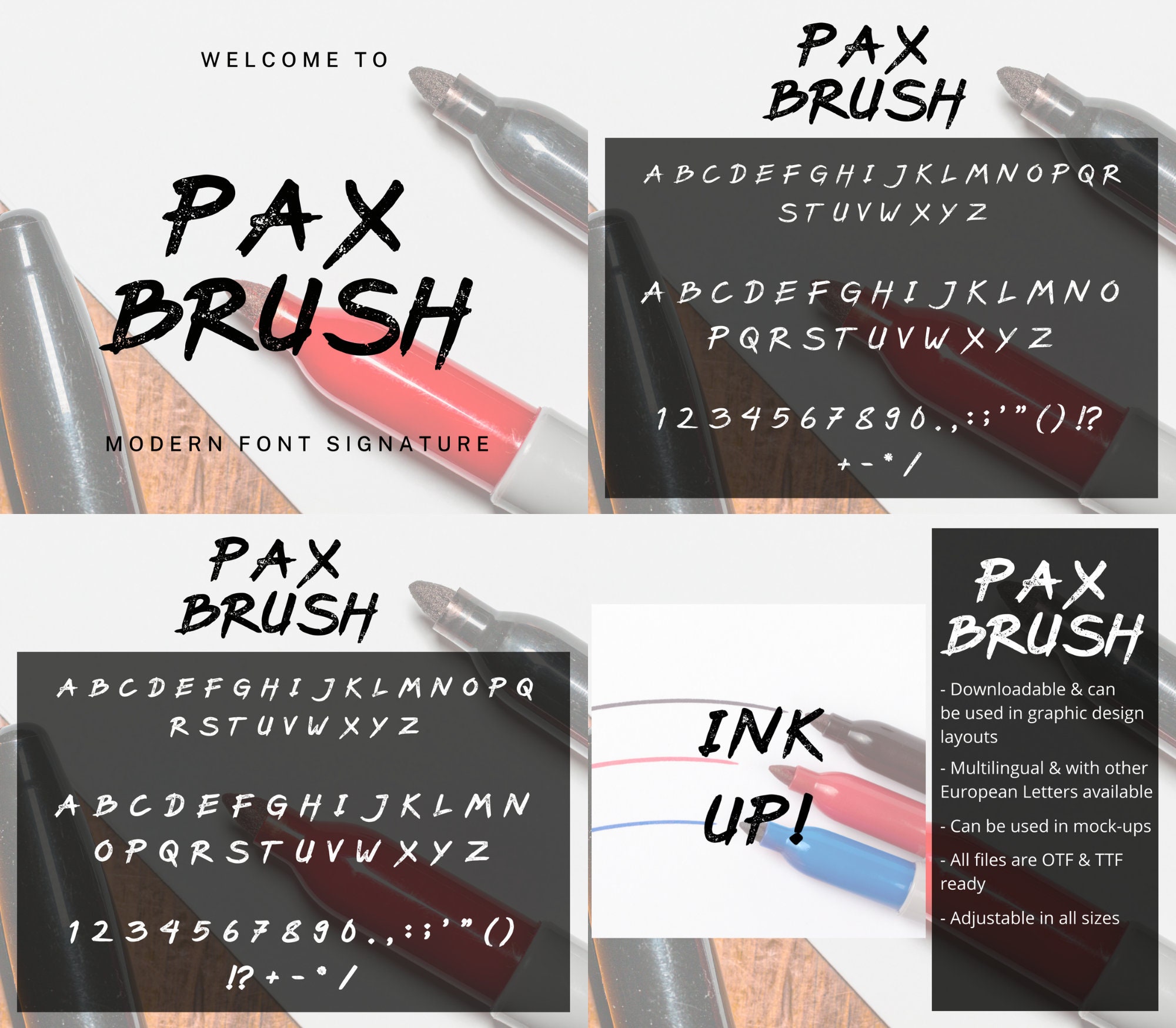 10 Sharpie Fonts Bundle Canva Fonts, Cricut Fonts, Procreate Fonts ...