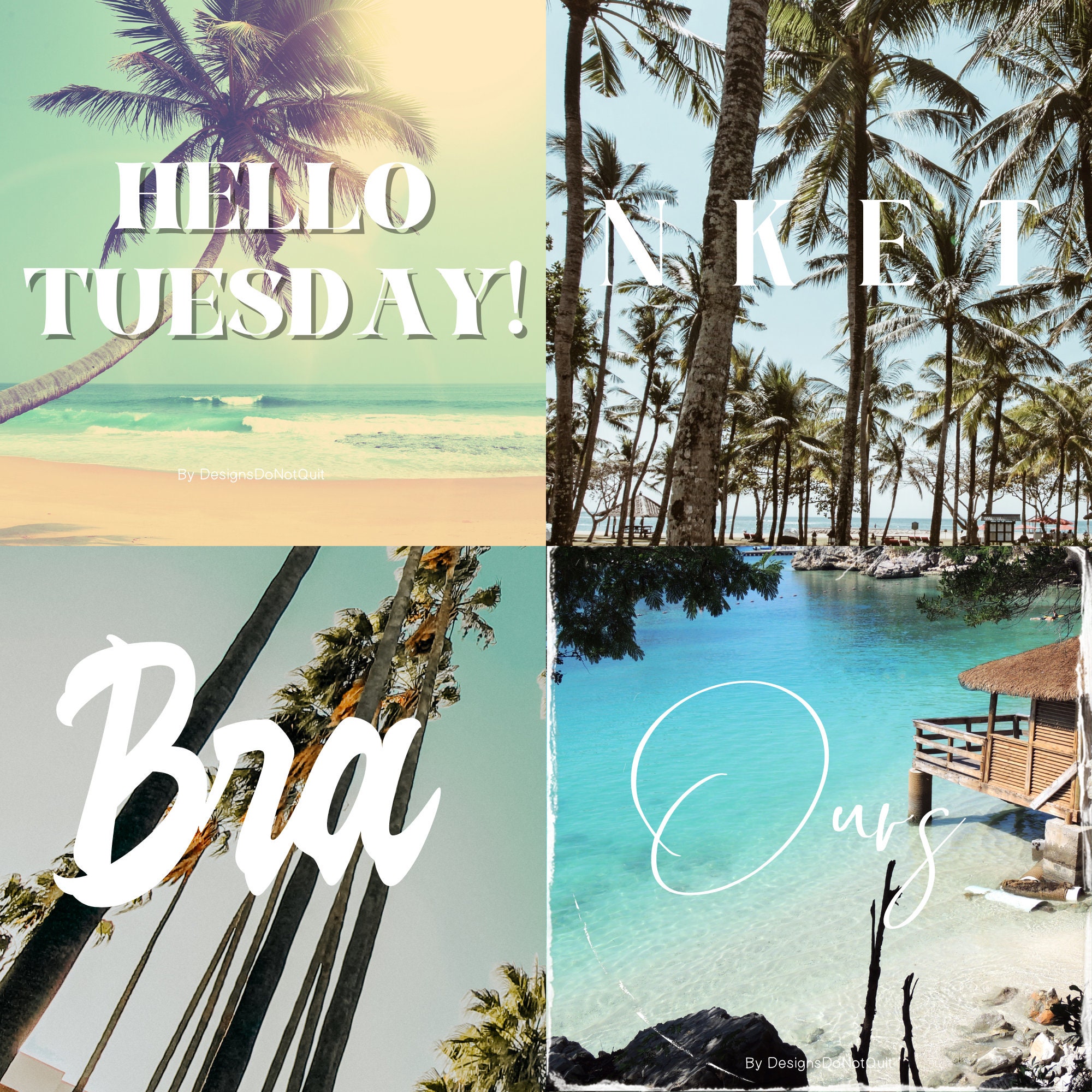 10 Tropical Font Bundle Canva Fonts, Circuit Fonts, Procreate Fonts ...