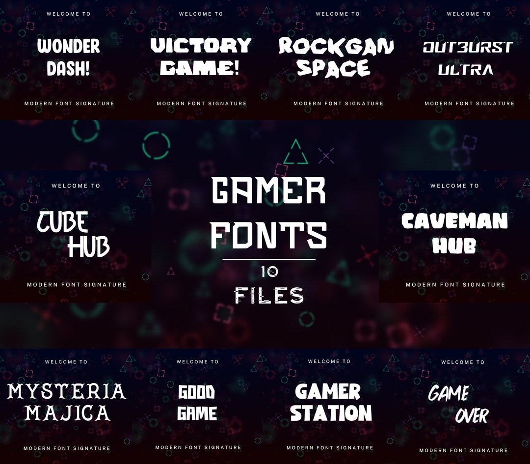 10 Gamer Fonts Bundle Canva Fonts Cricut Fonts Procreate Fonts 10 Gamer Fonts Bundle Canva Fonts Cricut Fonts Procreate Fonts