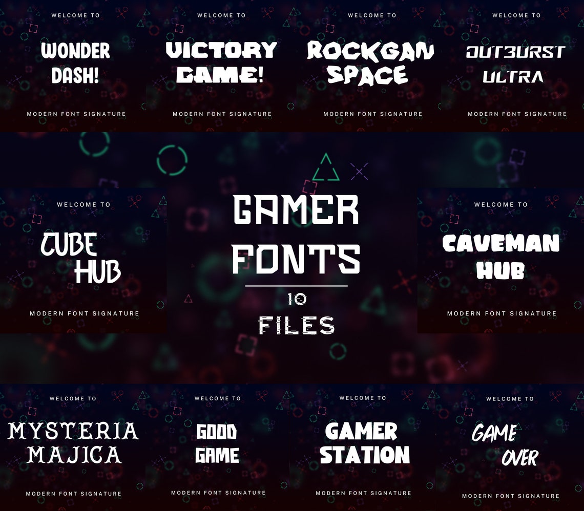 10 Gamer Fonts Bundle Canva Fonts Cricut Fonts Procreate - Etsy Hong Kong