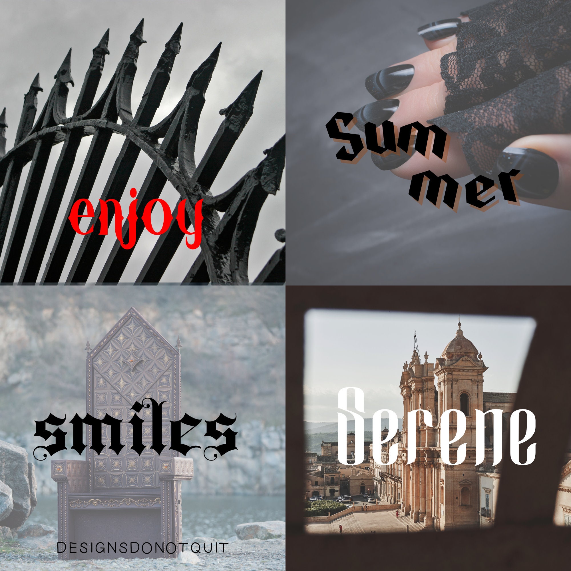 9 Gothic Font Bundle Canva Fonts, Circuit Fonts, Procreate Fonts ...