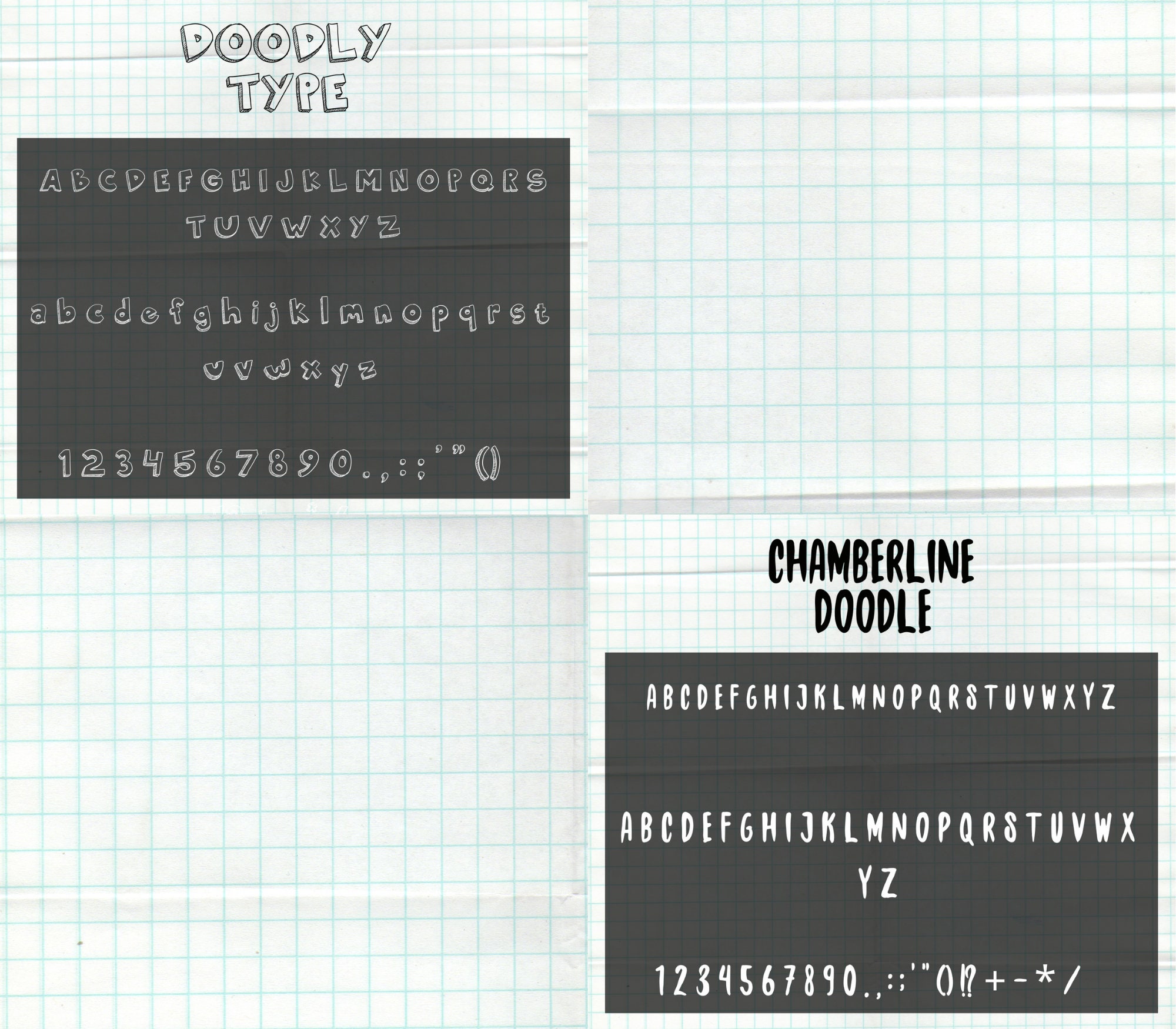 10 Doodle Fonts Bundle Canva Fonts, Cricut Fonts, Procreate Fonts ...