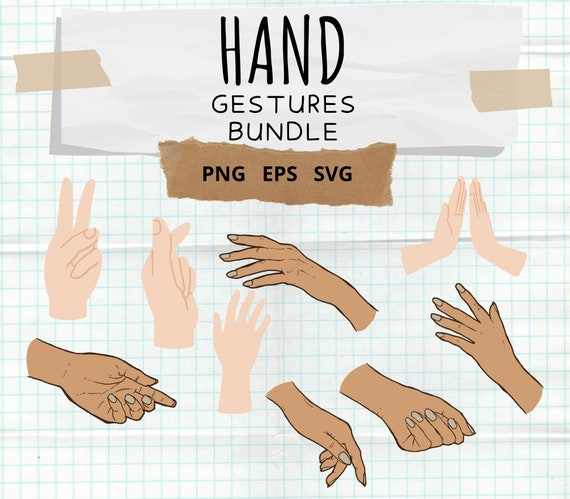 Hand Gestures Bundle PNG EPS SVG - Etsy