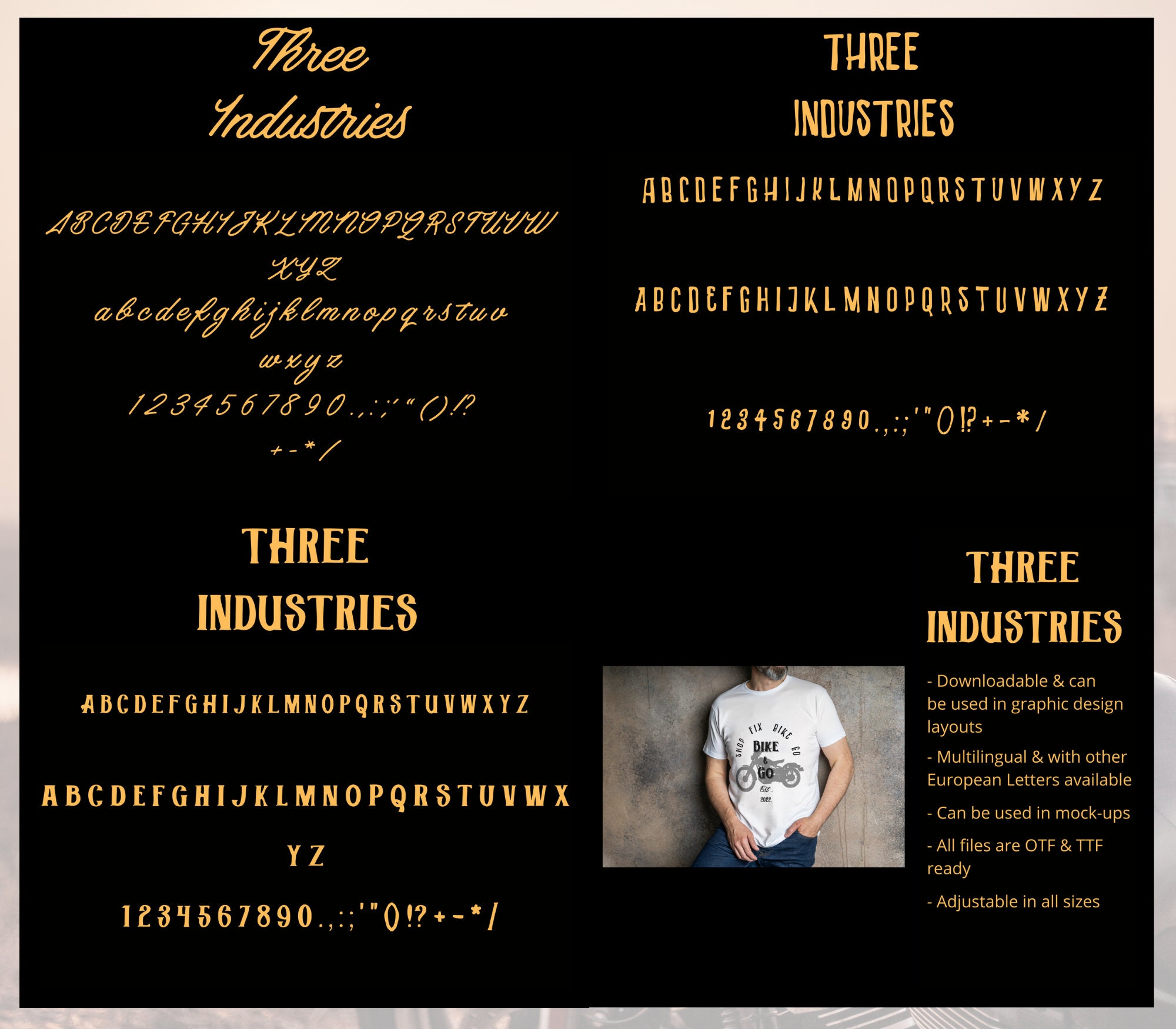 10 Biker Fonts Bundle Canva Fonts, Cricut Fonts, Procreate Fonts ...