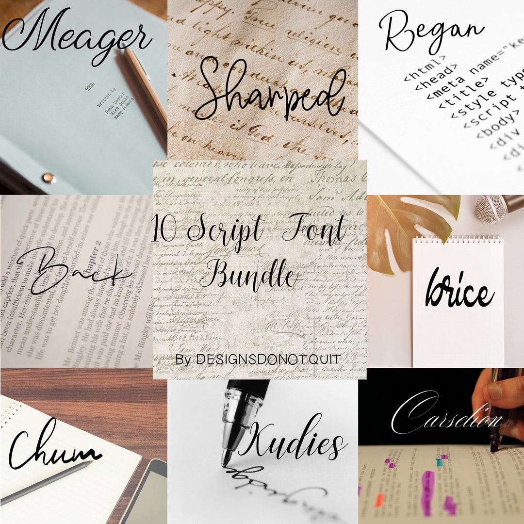10 Script Font Bundle Canva Fonts, Circuit Fonts, Procreate Fonts ...