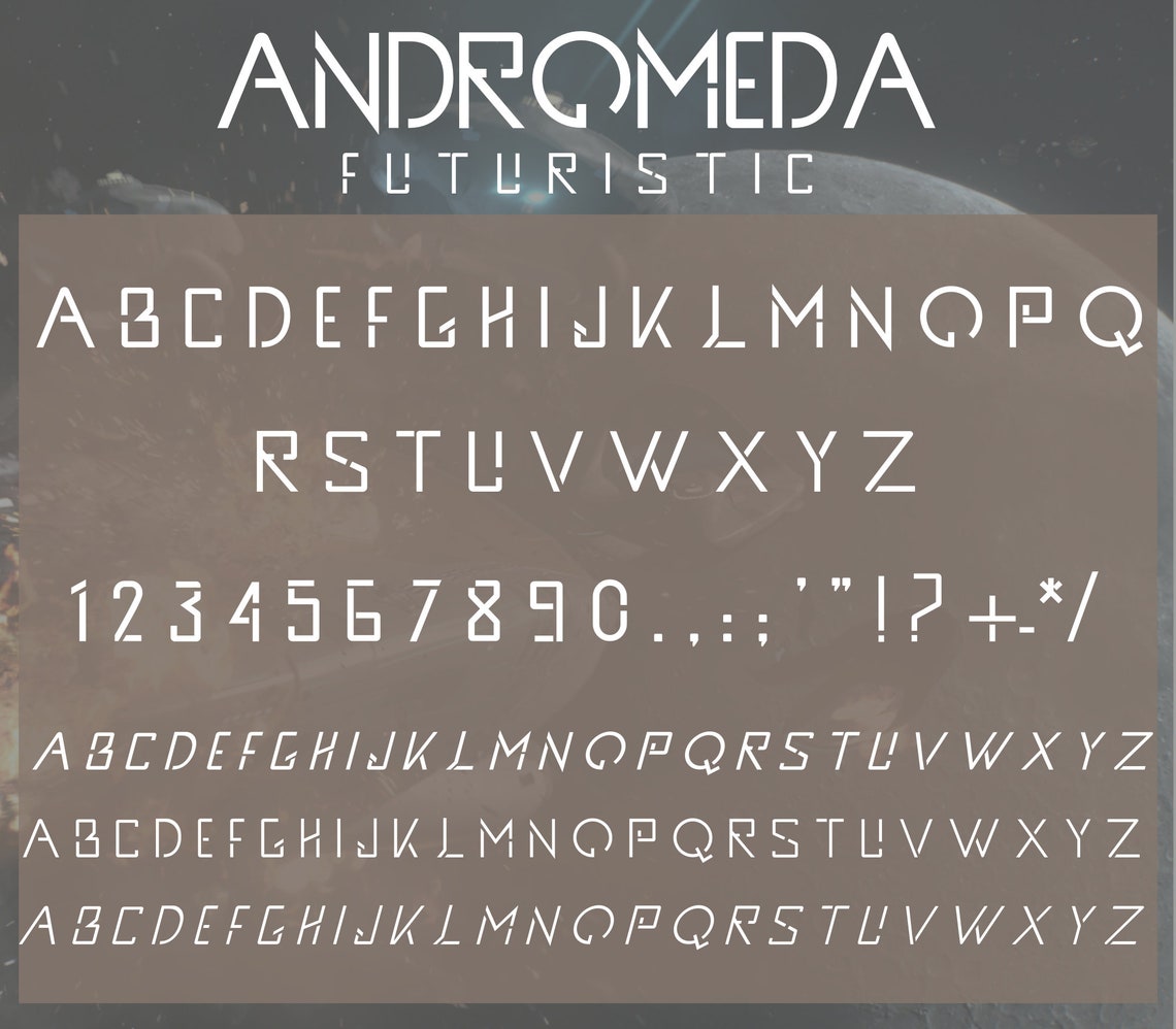 9 Space Fonts Bundle Canva Fonts, Cricut Fonts, Procreate Fonts ...
