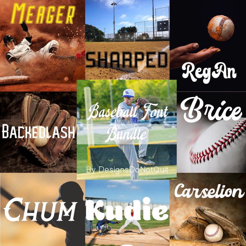 10 Baseball Font Bundle Canva Fonts, Circuit Fonts, Procreate Fonts ...