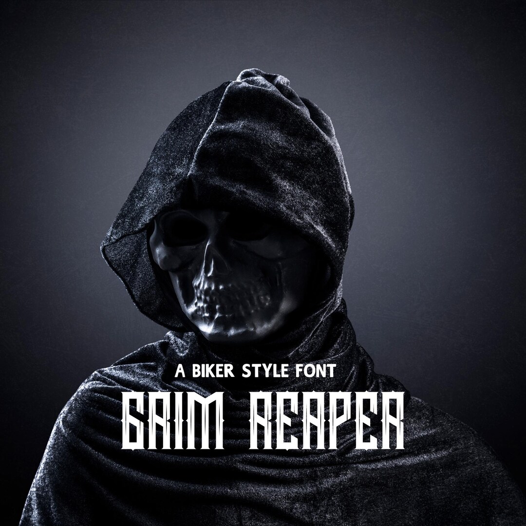 Grim Reaper Biker Font, Canva Font, Cricut Font, Procreate Font ...