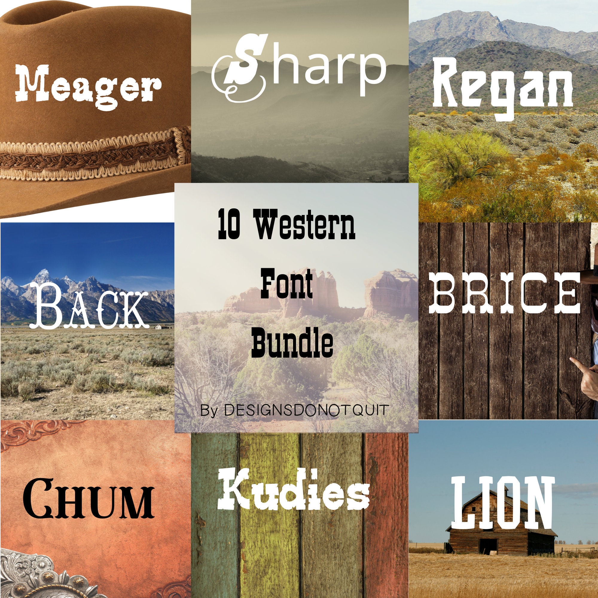 10 Western Font Bundle Canva Fonts Circuit Fonts Procreate - Etsy