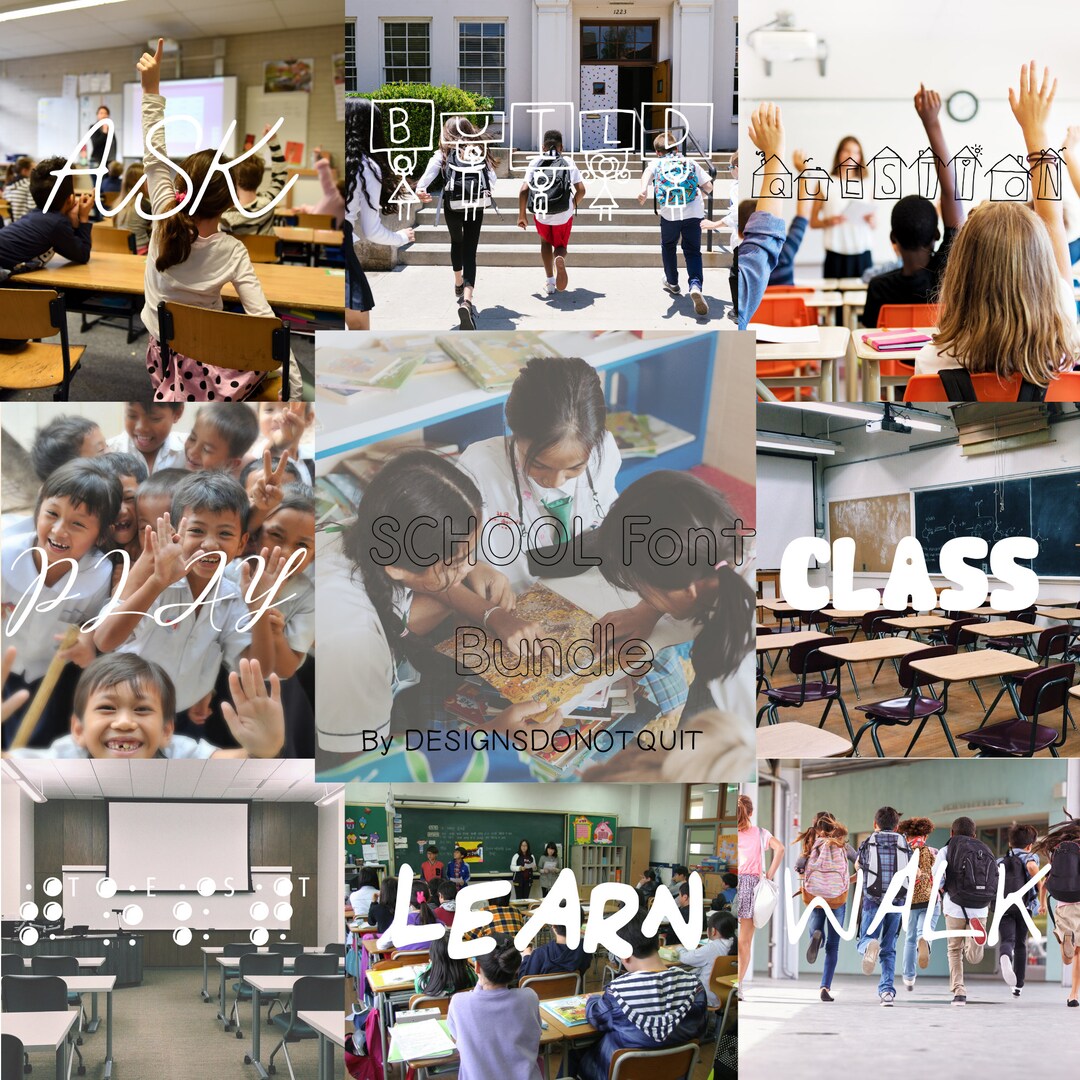 9 School Fonts "otf,ttf,wpff, Formats Included" Fonts for Cricut ...