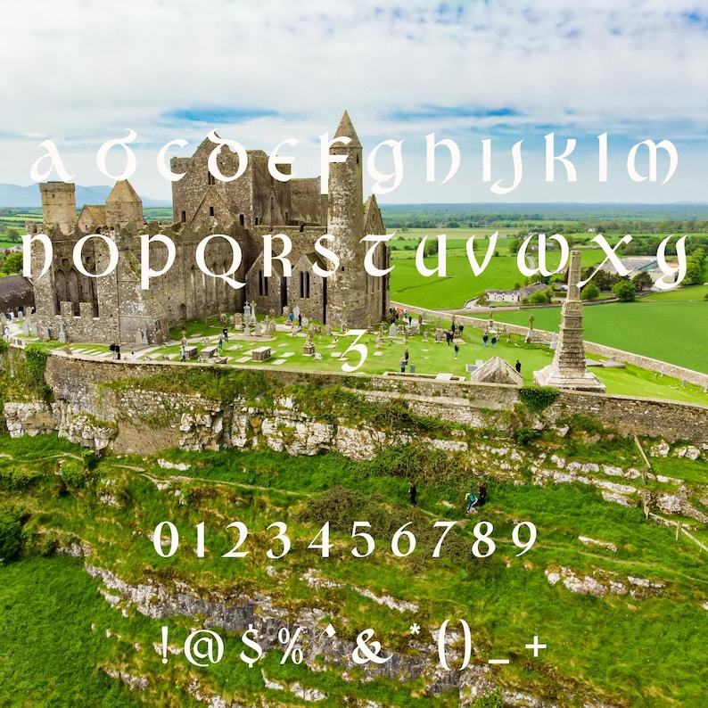 King Irish Celtic Font, Canva Font, Circuit Font, Procreate Fonts ...