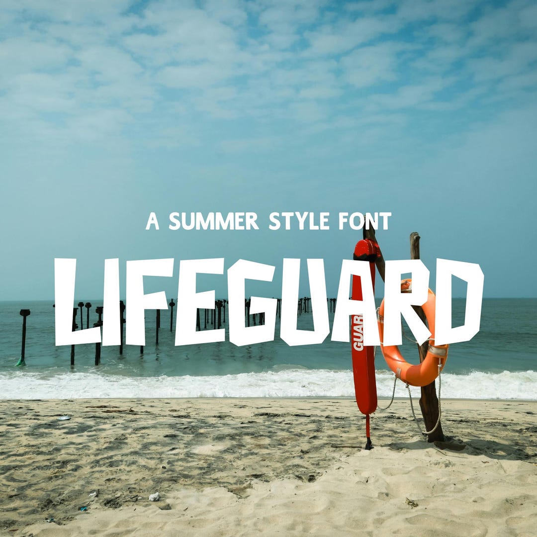 LIFEGUARD Summer Style Font, Canva Fonts, Cricut Fonts, Procreate Fonts ...