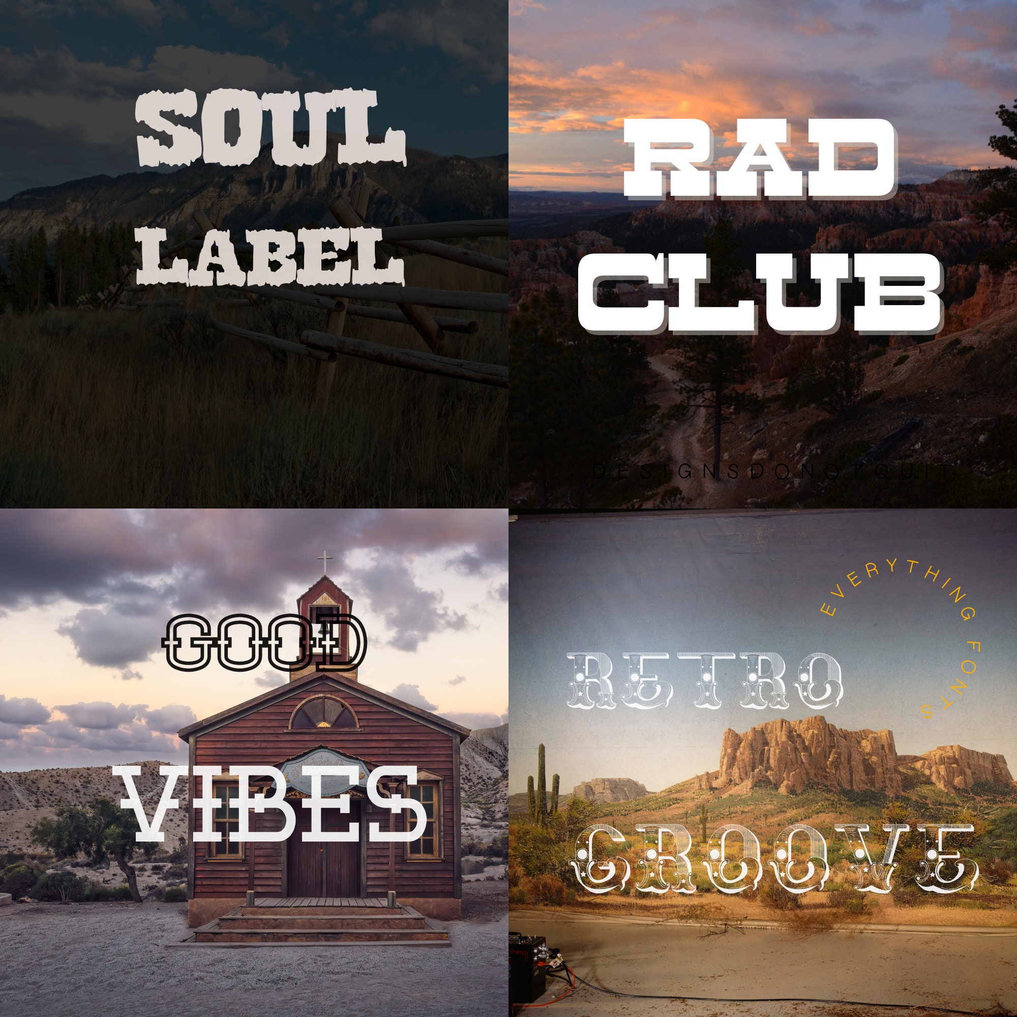 9 Western Font Bundle Canva Fonts, Circuit Fonts, Procreate Fonts ...