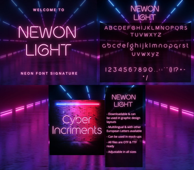 10 Neon Fonts Bundle Canva Fonts Cricut Fonts Procreate - Etsy Australia