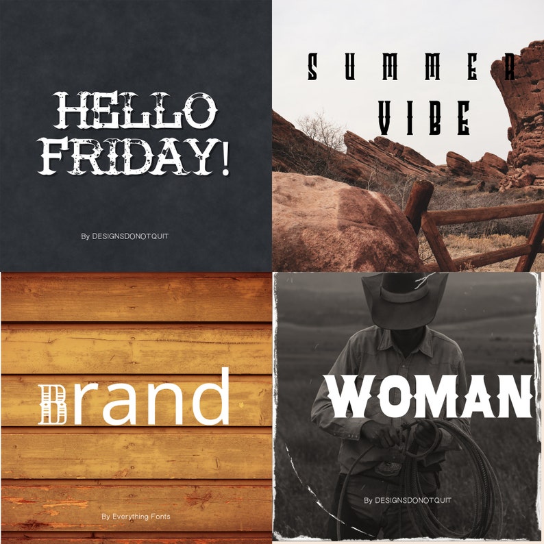 10 Western Font Bundle Canva Fonts Circuit Fonts Procreate - Etsy