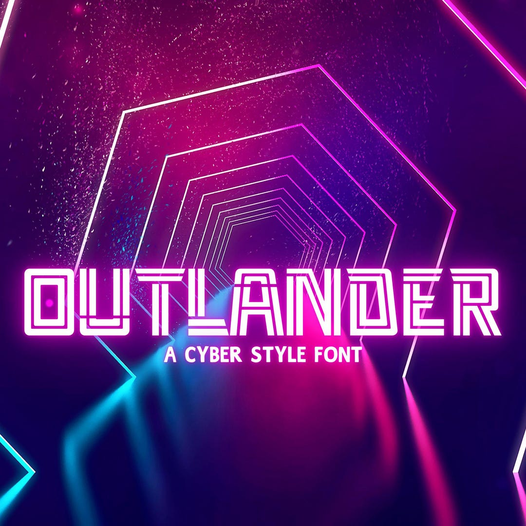 OUTLANDER Font, Space Font, Canva Font, Cricut Font, Procreate Font ...