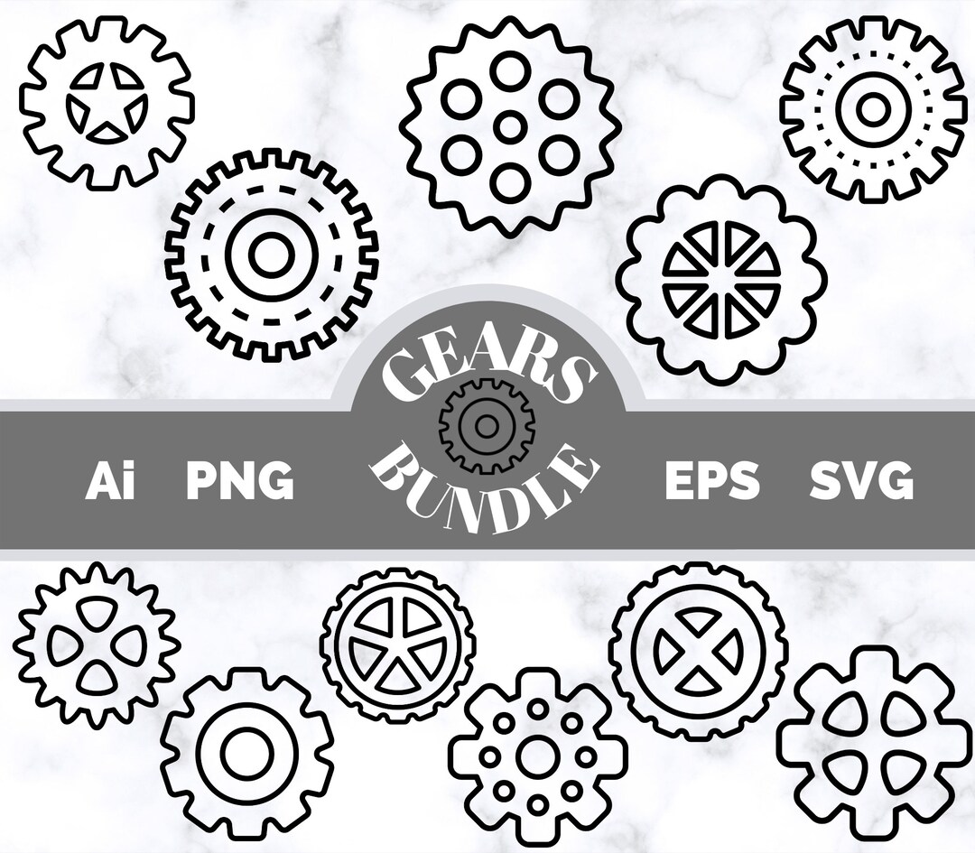 Gears Bundle Ai PNG EPS SVG - Etsy