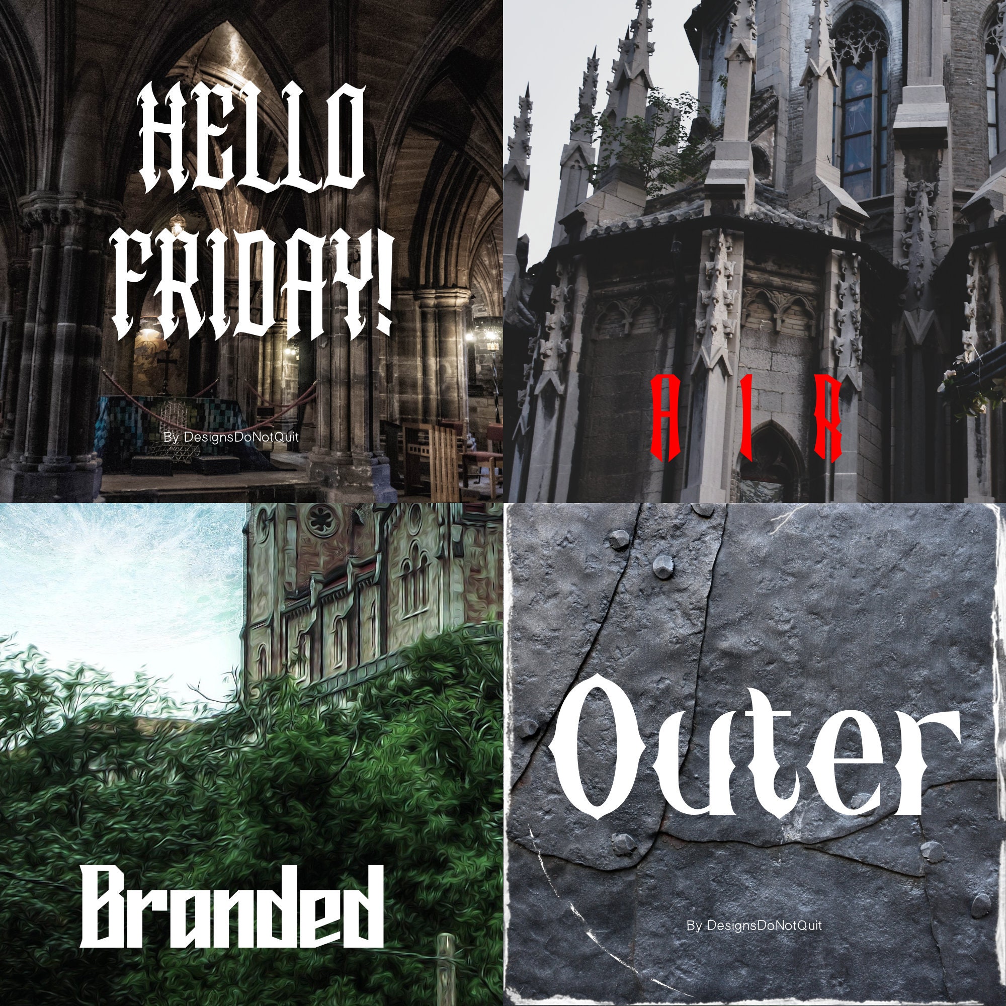 9 Gothic Font Bundle Canva Fonts, Circuit Fonts, Procreate Fonts ...