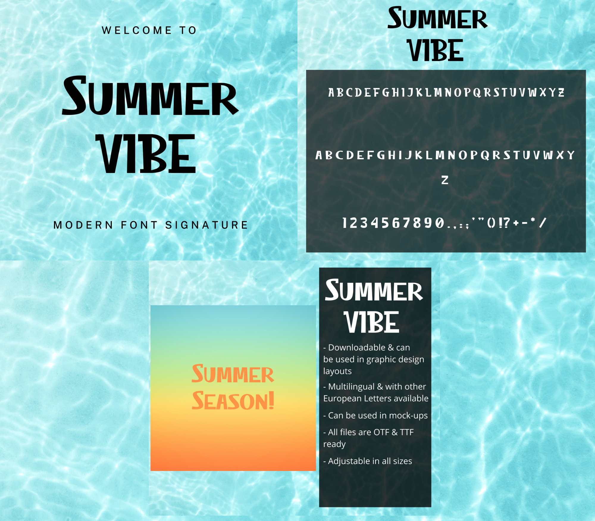10 Summer Fonts Bundle Canva Fonts, Cricut Fonts, Procreate Fonts ...
