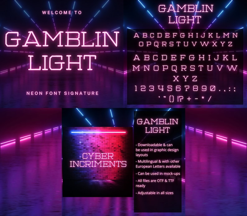 10 Neon Fonts Bundle Canva Fonts Cricut Fonts Procreate - Etsy Australia