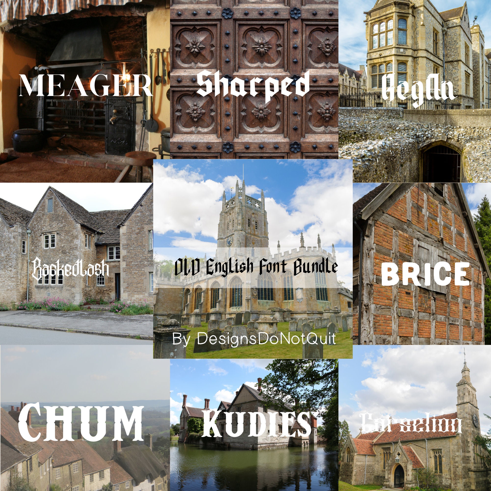10 Old English Font Bundle Canva Fonts, Circuit Fonts, Procreate Fonts ...