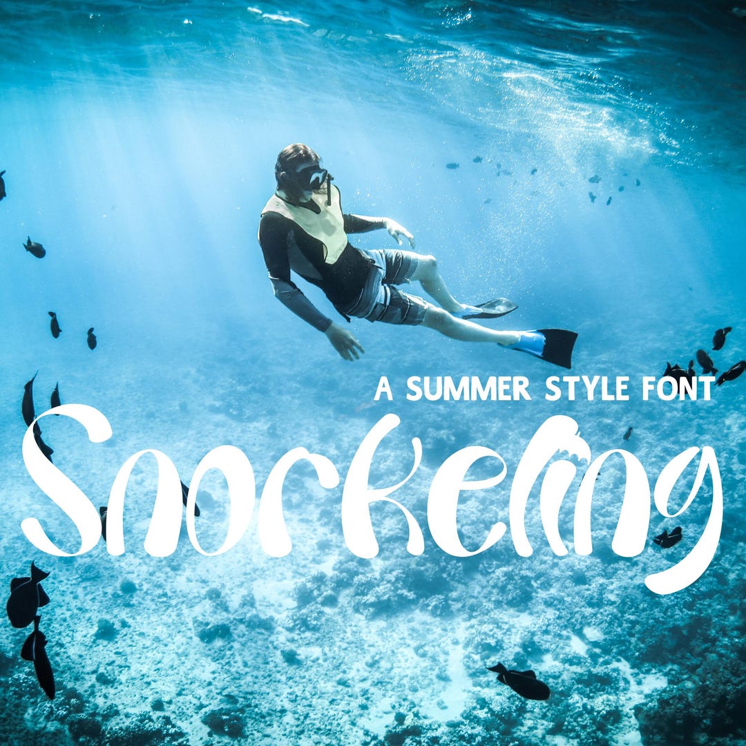 SNORKELING Summer Style Font, Canva Fonts, Cricut Fonts, Procreate ...