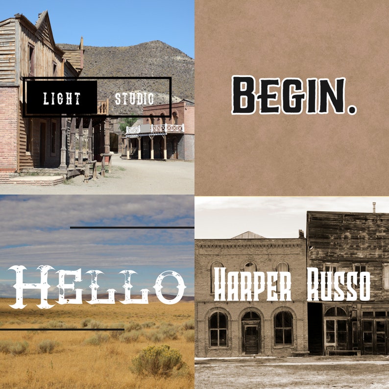 10 Western Font Bundle Canva Fonts Circuit Fonts Procreate - Etsy