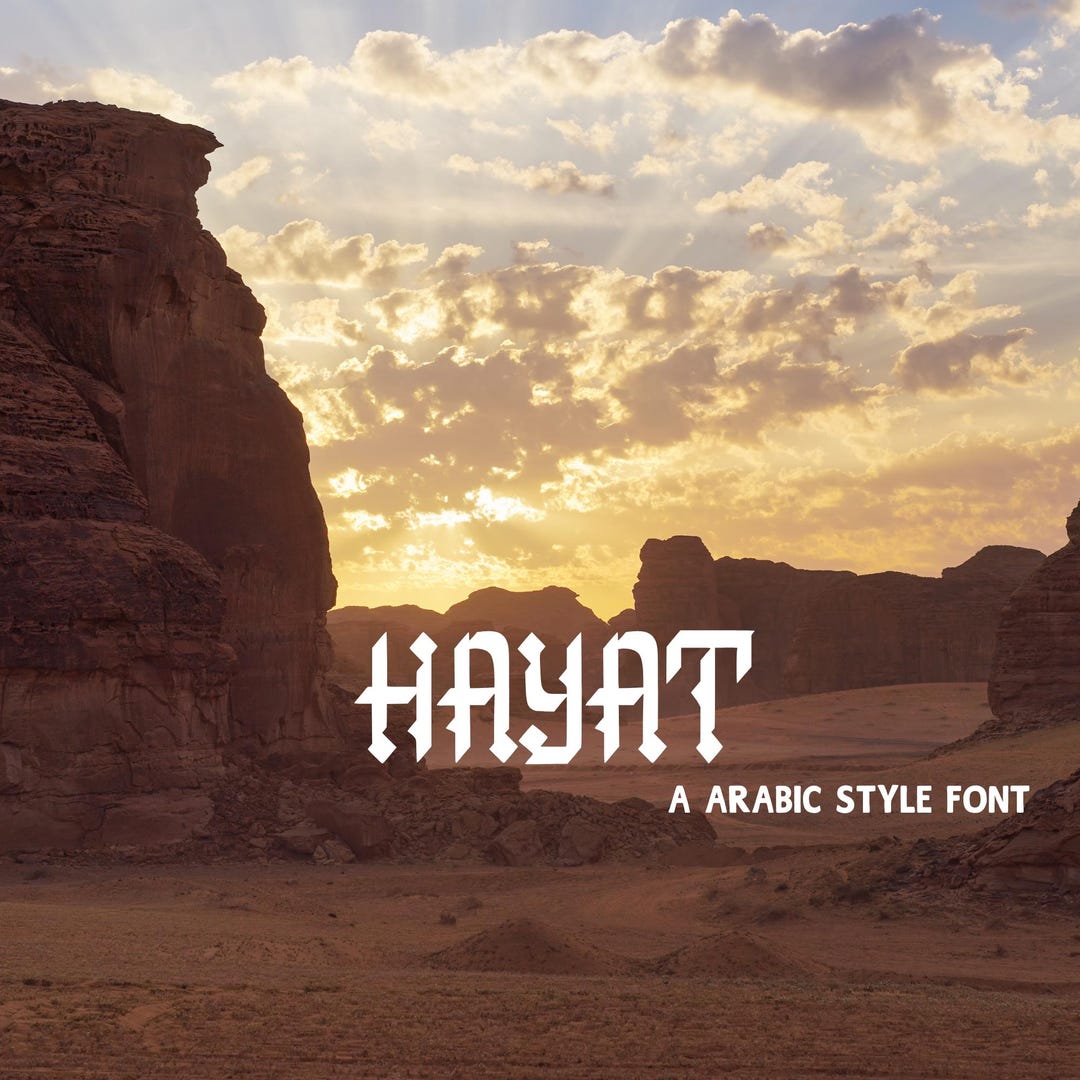 HAYAT Arabic Font, Bundle Canva Font, Cricut Font, Procreate Font ...