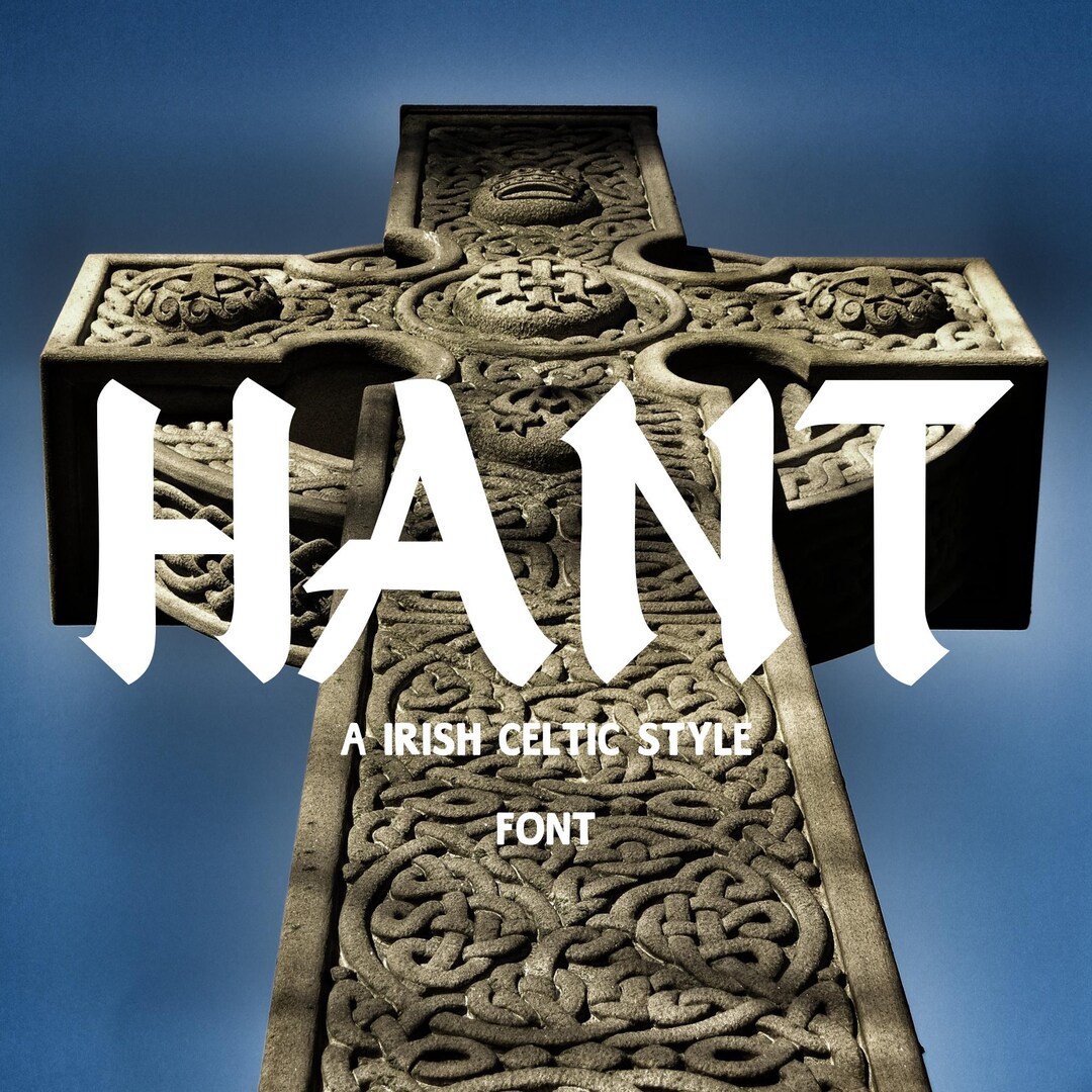 HANT Irish Celtic Font, Canva Font, Circuit Font, Procreate Fonts ...